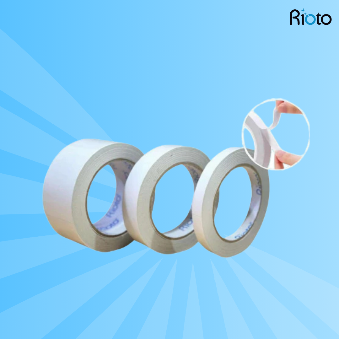 CINTA RIOTO DOBLE FAZ TRANSPARENTE 6MM a 48MM X 30 MT – RIOTO🔵